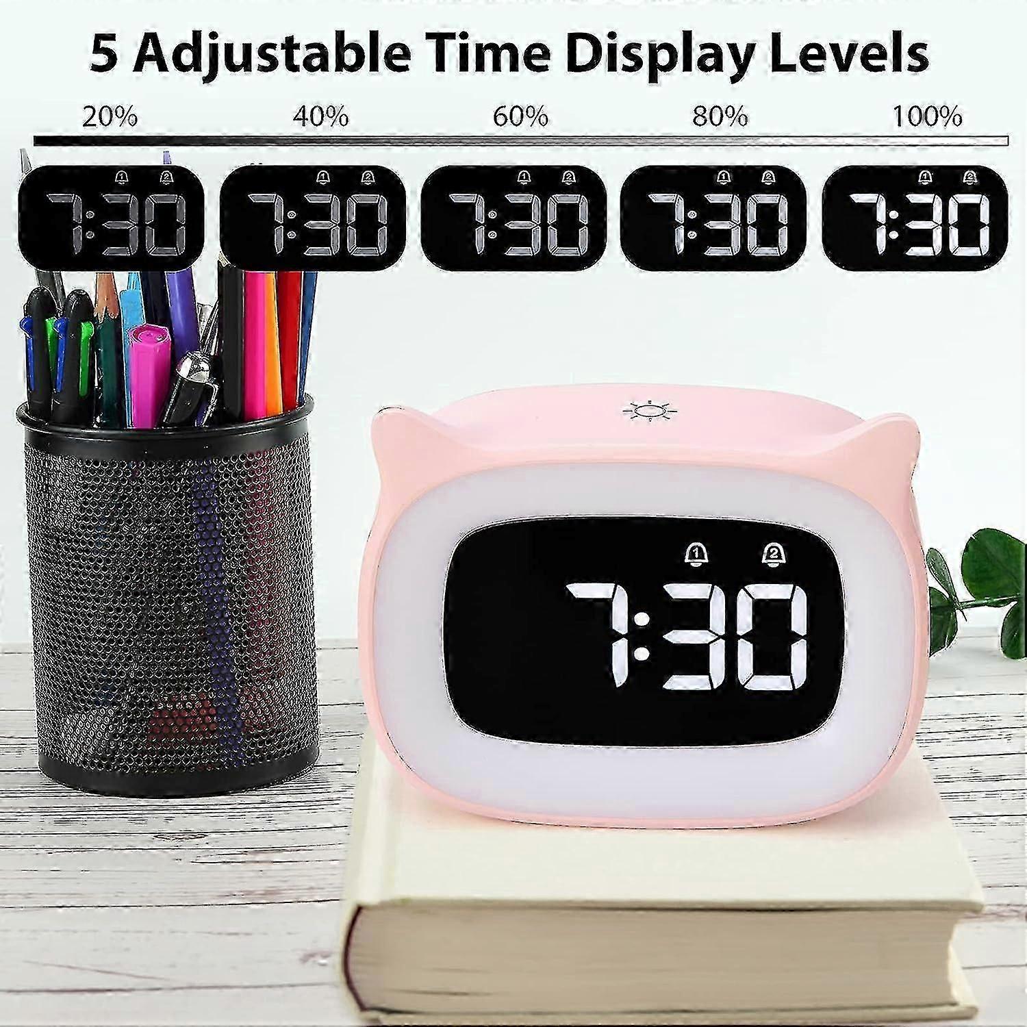 Digital Alarm Clock Kids Alarm Clock with Light LED Night Light Kids ...