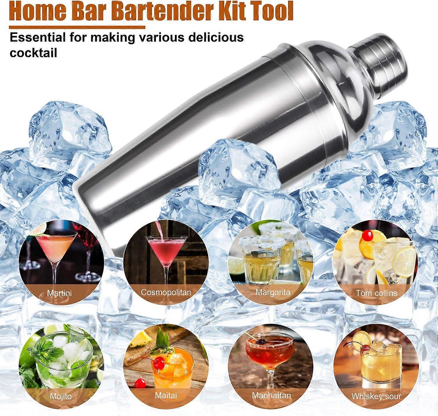 12-Piece Cocktail Set, Professional Bartender Kit with Elegant Bamboo ...