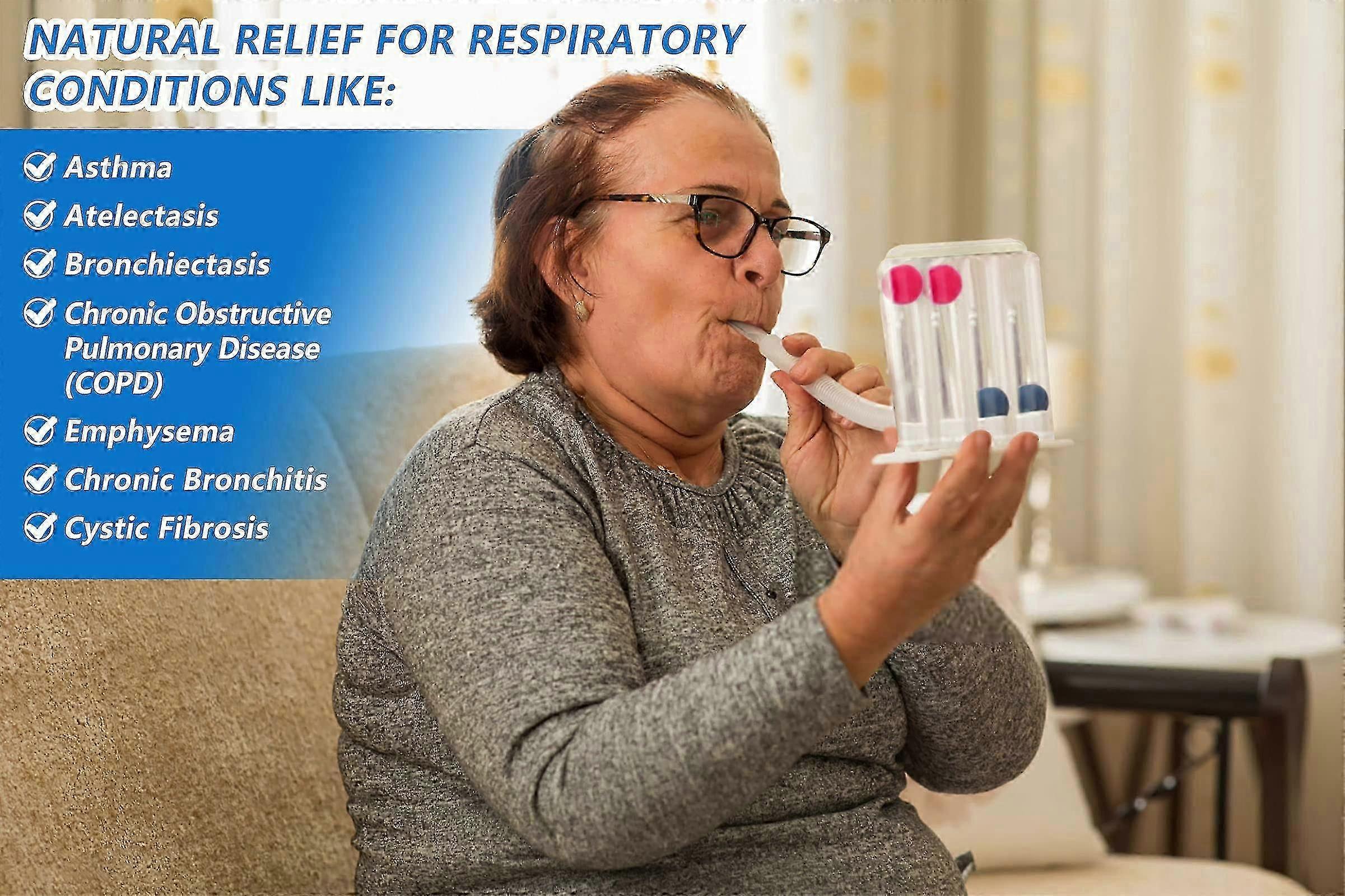 Deep Breathing Lung Exerciser Trainer Vital Capacity Incentive Four ...