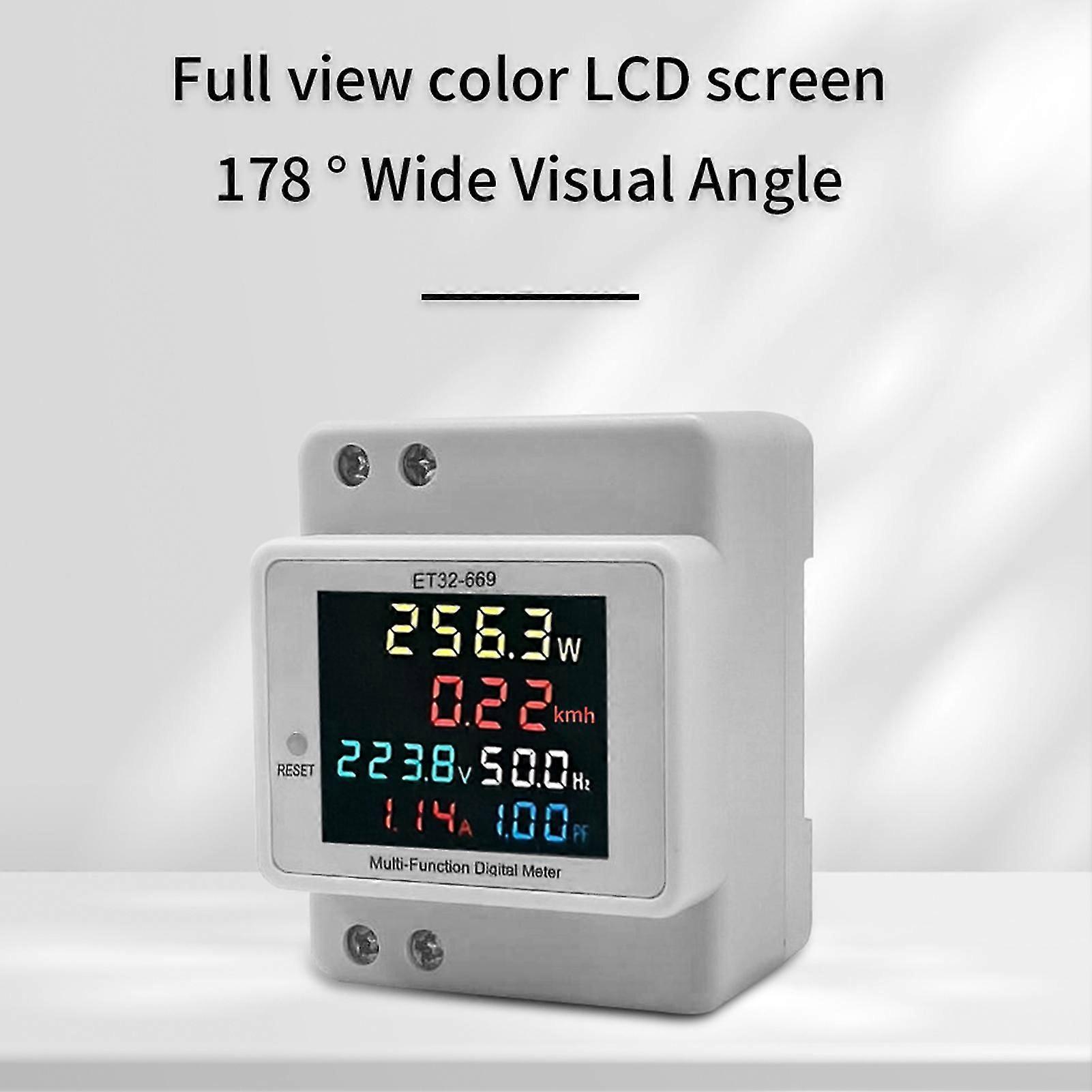 Digital Multimeter LCD Digital Display Current Voltage Power Energy ...