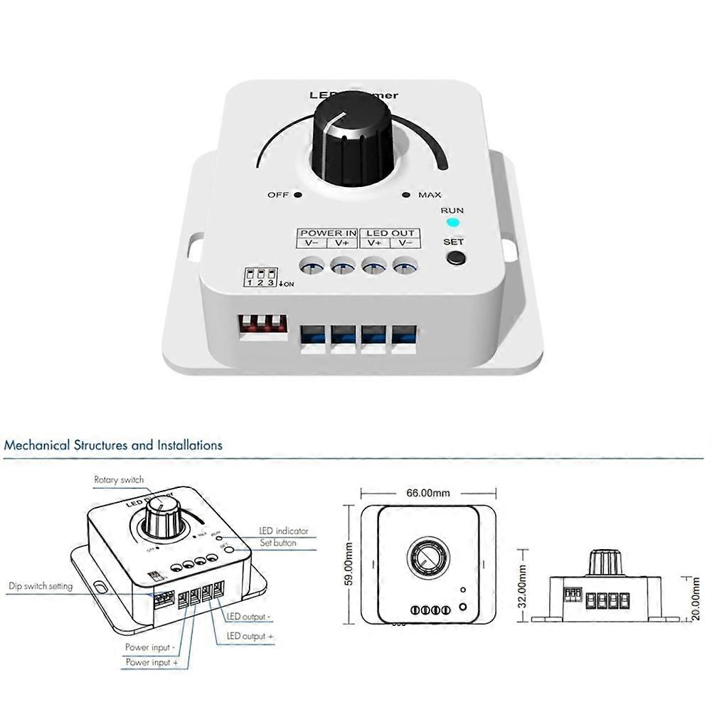 12-48VDC Skydance Rotary LED Dimmer V1-KC 1CHx8A 5 Levels Light ...
