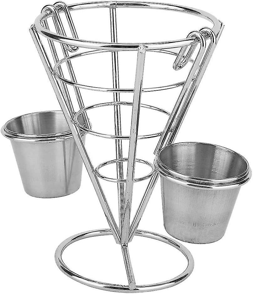 French Fries Cone Stand, Cornet Stand With Sauce Cup For Home Parties ...