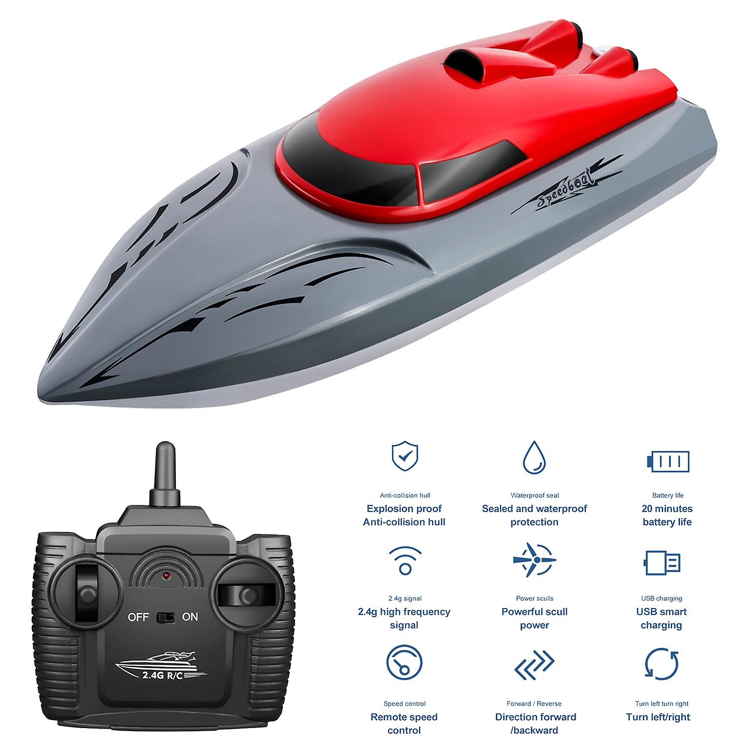 806 2.4G RC Boat Remote Control Boat 20KM/h Waterproof Toy High Speed ...