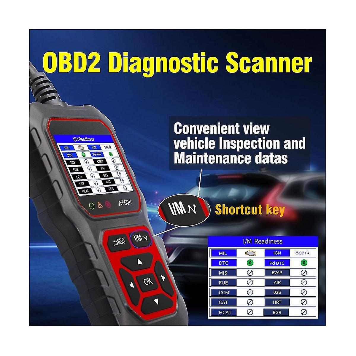 Obd2 Scanner, At500 Obd2 Scanner Diagnostic Tool Car Engine Fault Code ...
