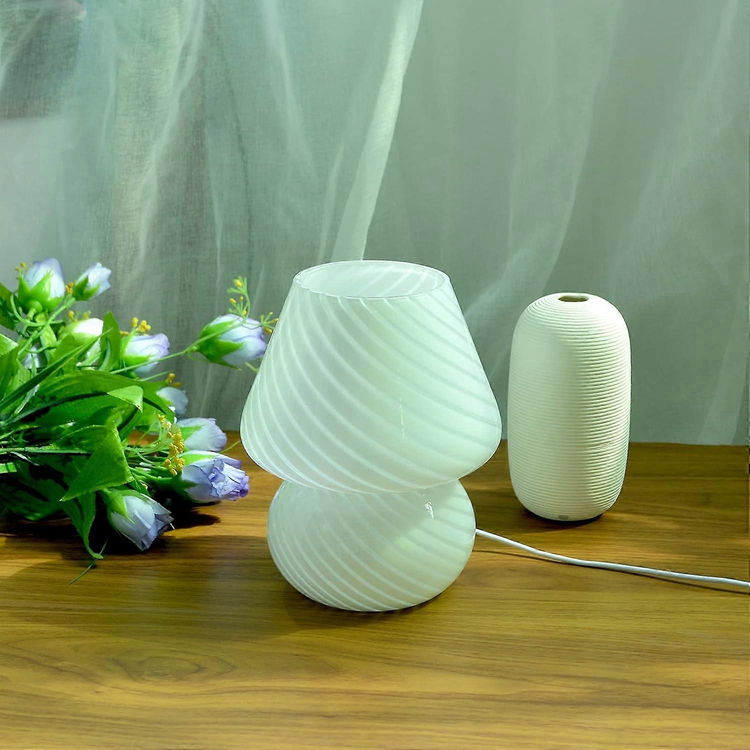Mushroom-shaped glass bedside lamp, translucent table lamp Modern ...