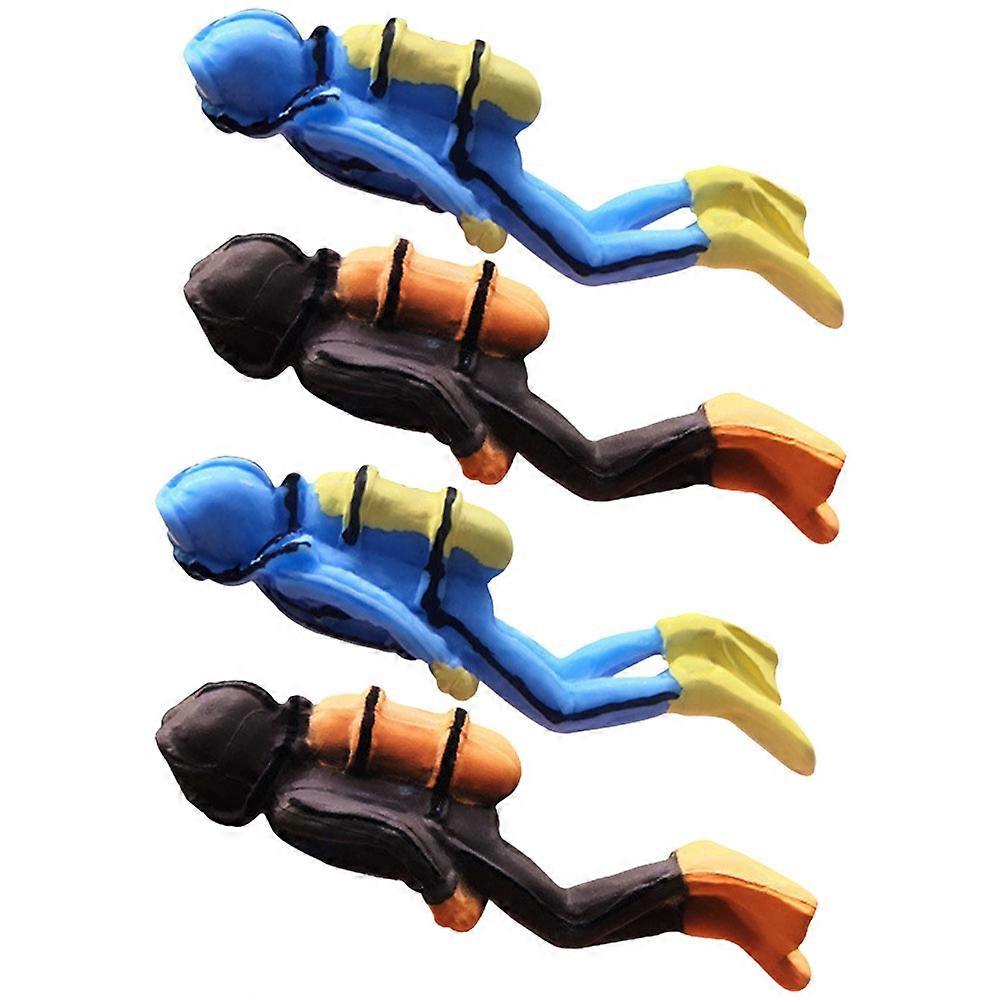 4Pcs Diver Figurines Mini Swimmers Figurines Tiny Diver Model for ...