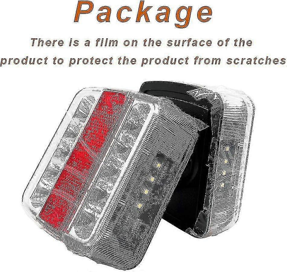 2 Pcs Led Trailer Tail Lights, Universal Trailer Tail Light 4 Function ...