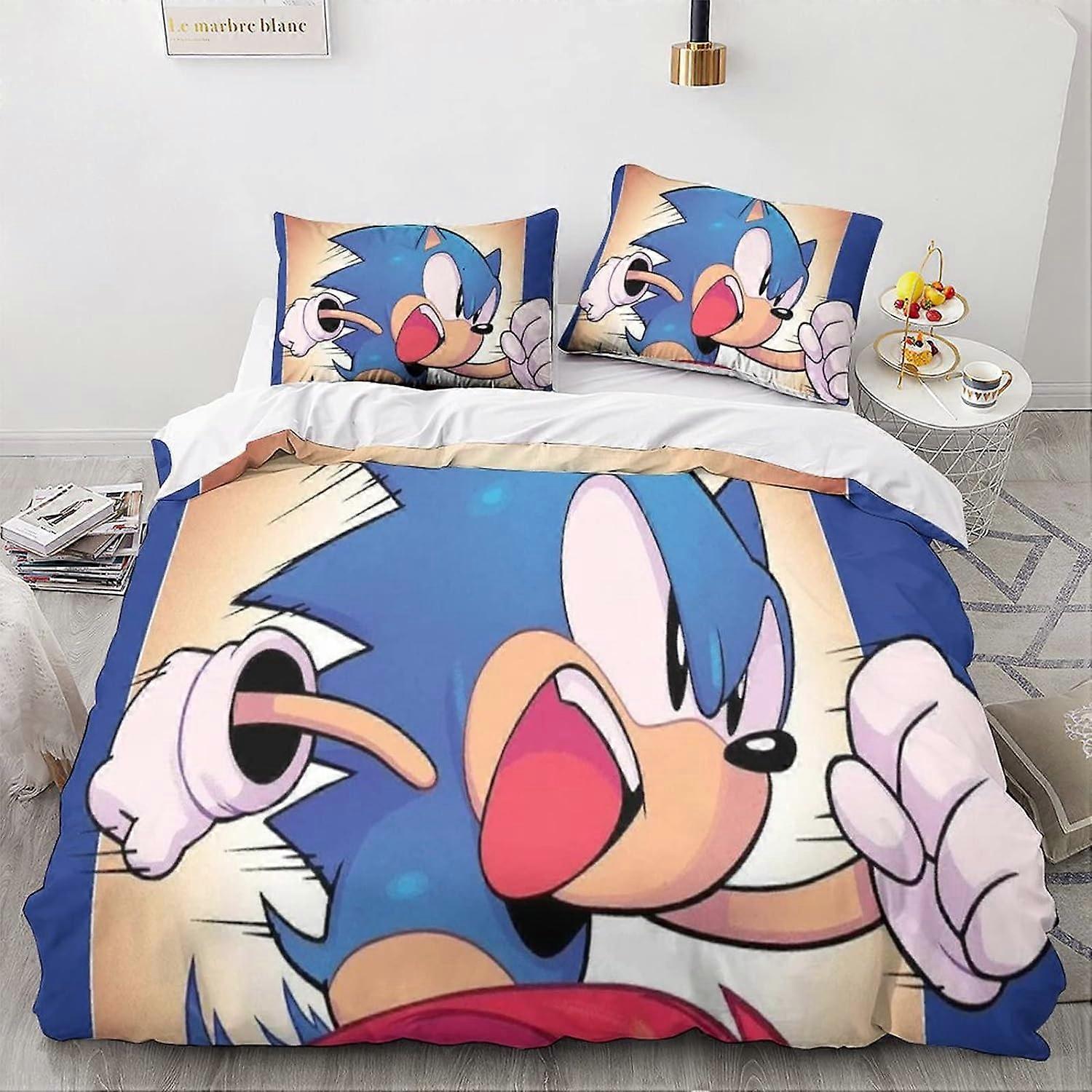 Sonic Bedding Set, Printed Duvet Cover Hidden Zipper Duvet Covers with ...