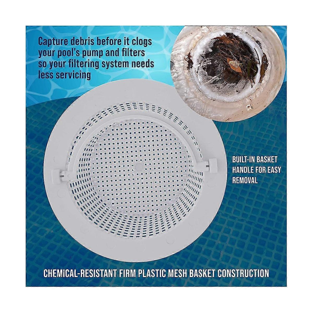 Swimming Pool Skimmer Replacement Basket with Handle, 2 Pack - Above ...