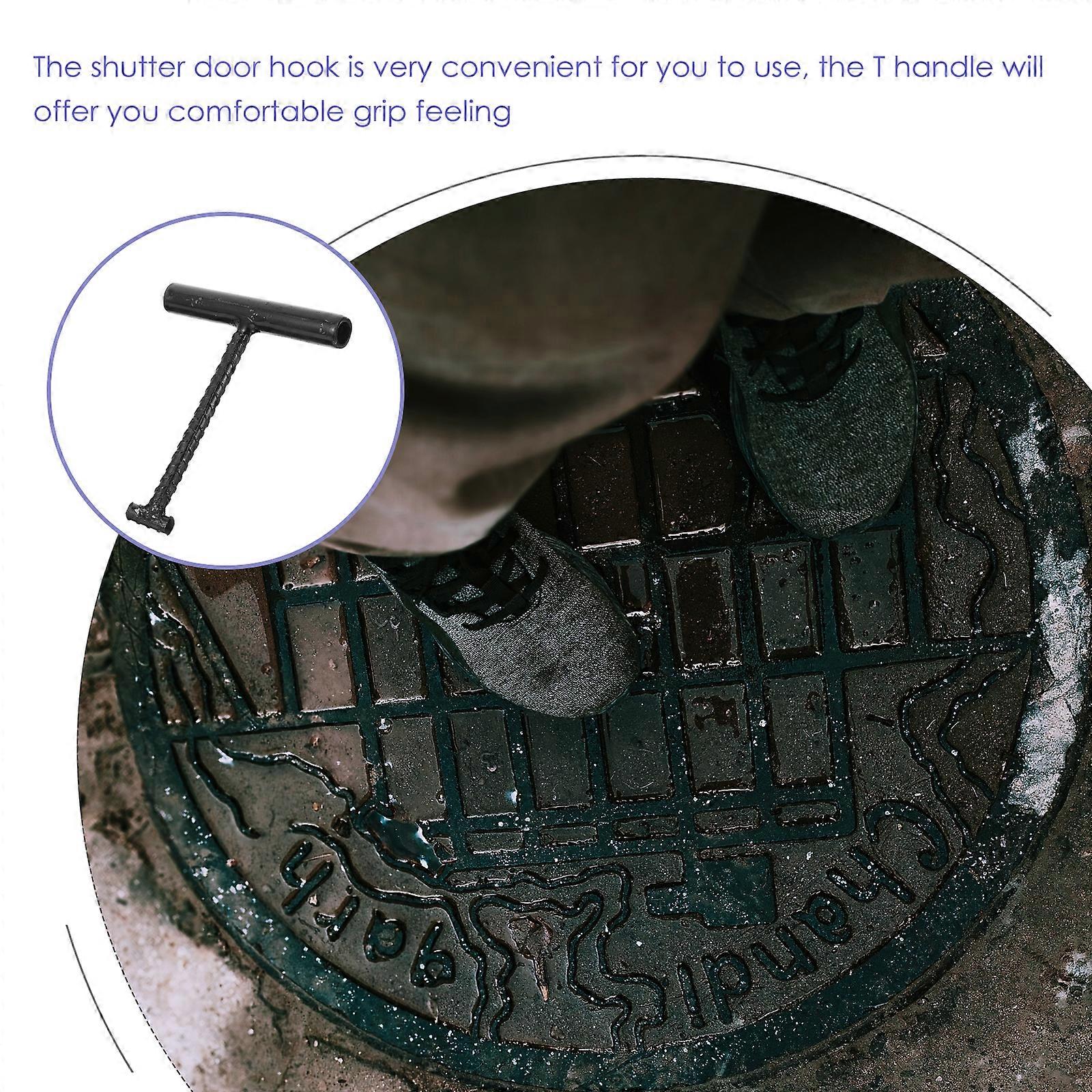 Outdoor Manhole Cover Lifter Hook Roll Up Door Hook Metal Manhole Cover ...
