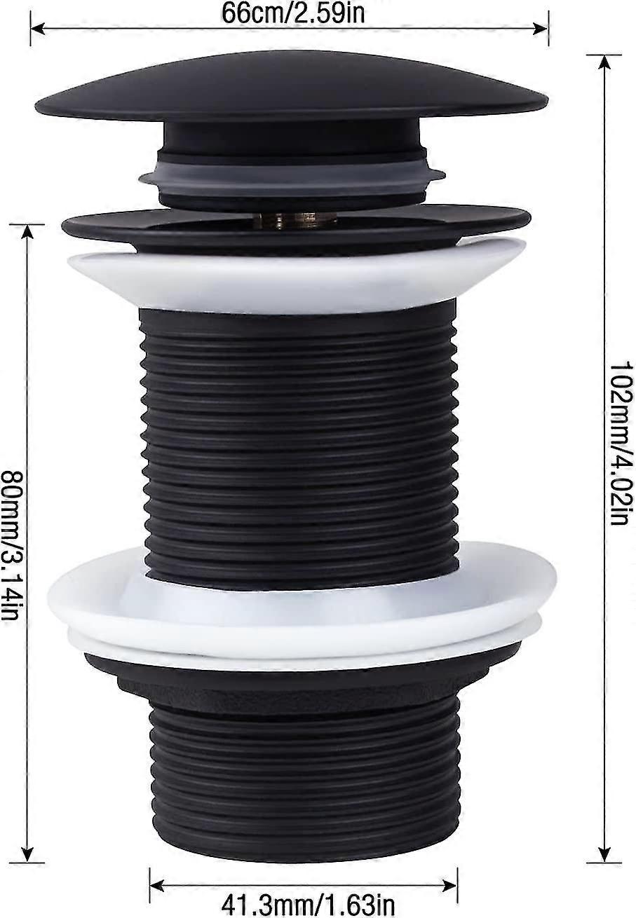 Black Sink Waste Without Overflow, Universal Black Pop Up Sink Waste ...