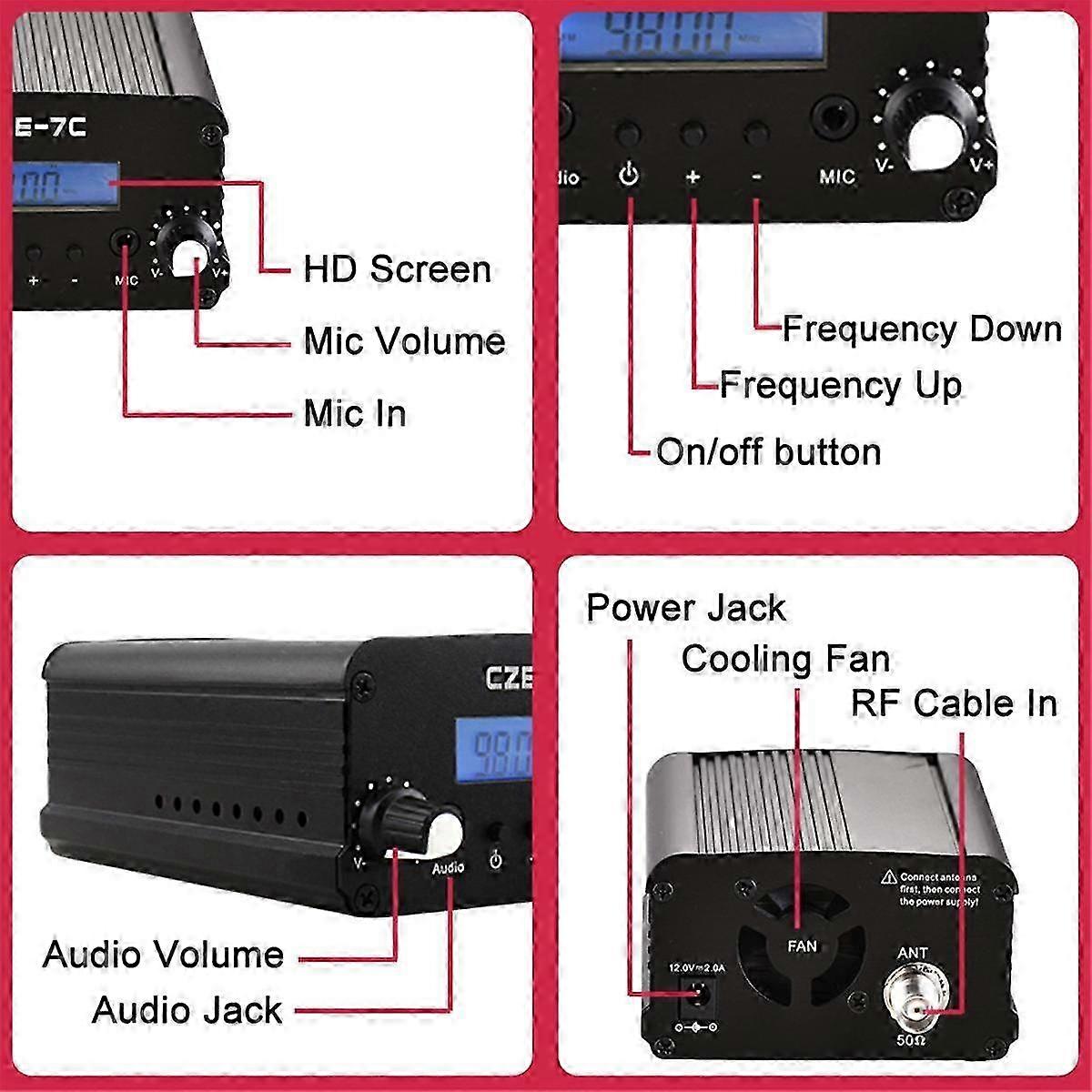 Cze-7c 7w Fm Transmitter for Radio Broadcasting for Church Professional ...