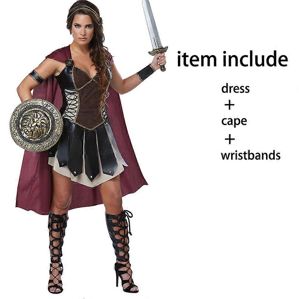 Halloween Medieval Warriors Xena Costume Women Roman Princess Spartan ...