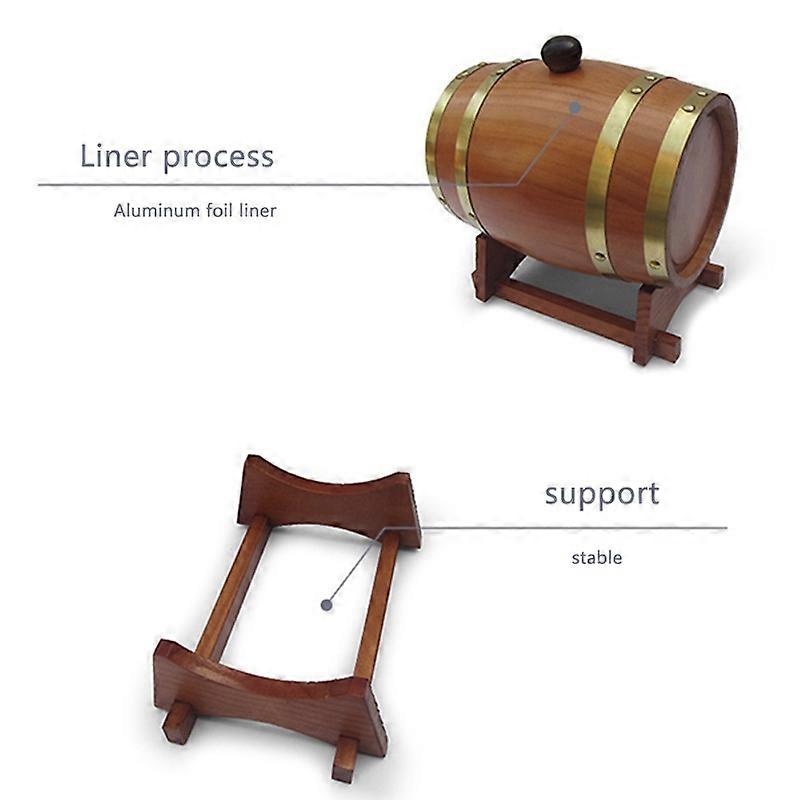 3L Wooden Vintage Wood Barrel Timber Wine for Beer Whiskey Rum Brewing ...