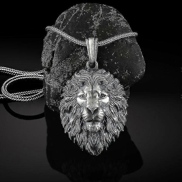 Lejonhalsband för män, nordic Viking Lion Head Hänge Halsband Lejon ...