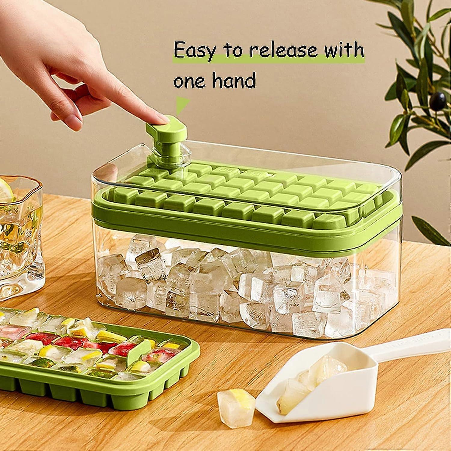 One piece, ice box with lid, ice scoop and 2 ice cube trays for freezer ...