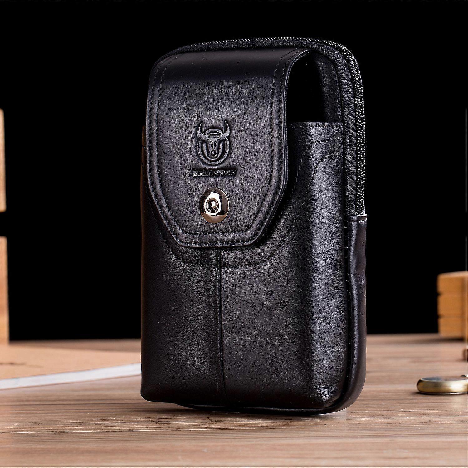 BULLCAPTAIN Genuine Cowhide Leather Phone Pouch for 5.0-5.5" Cell ...