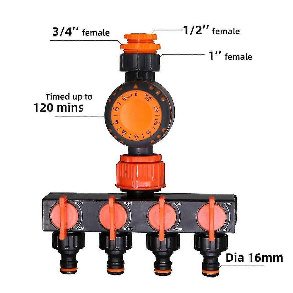 Excellent 1/2" 3/4" 1" Mechanical Timer 120 Minutes Manual Controller ...