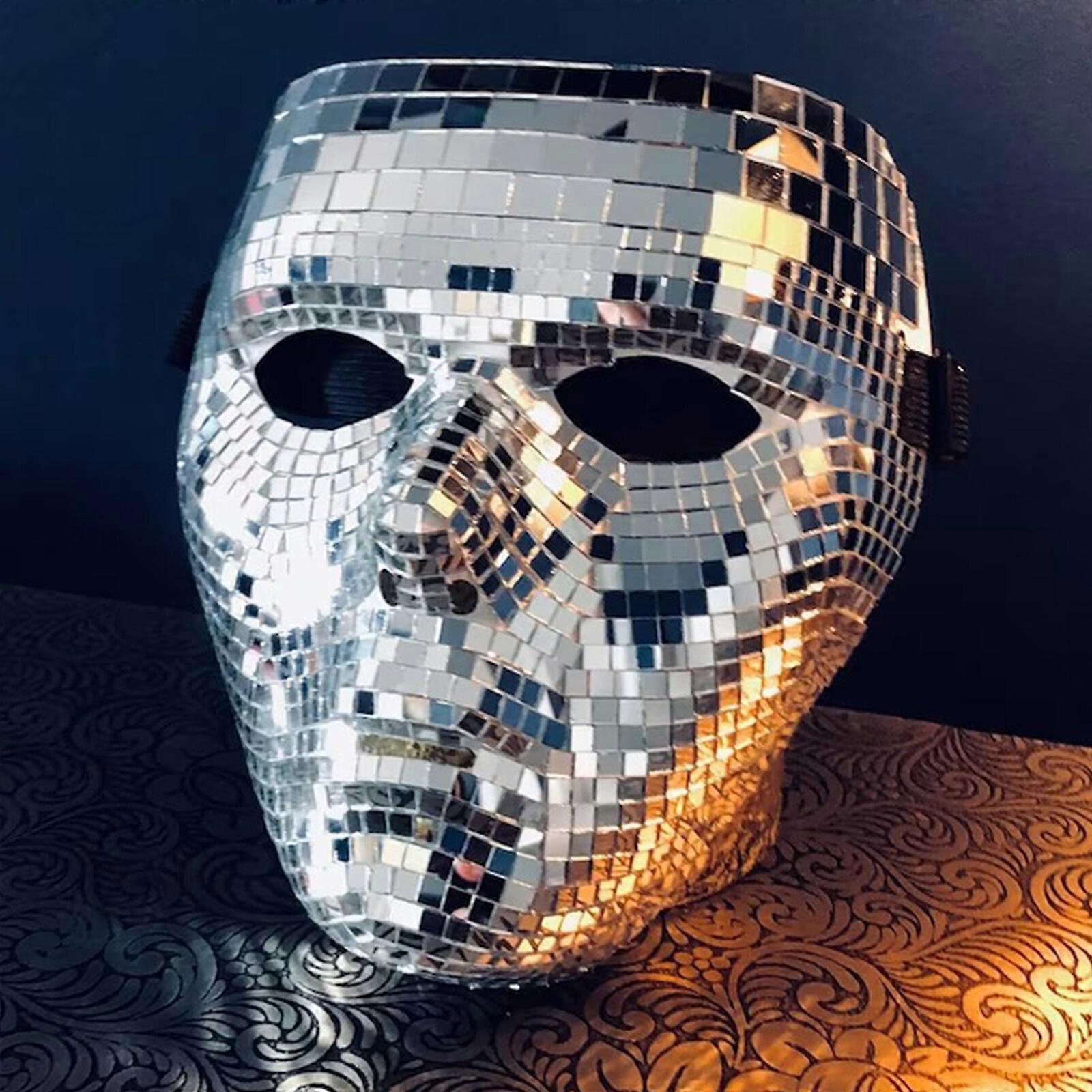 Glitter Face Disco Mask For Dj Stage Mirror Festival Masquerade Masks ...