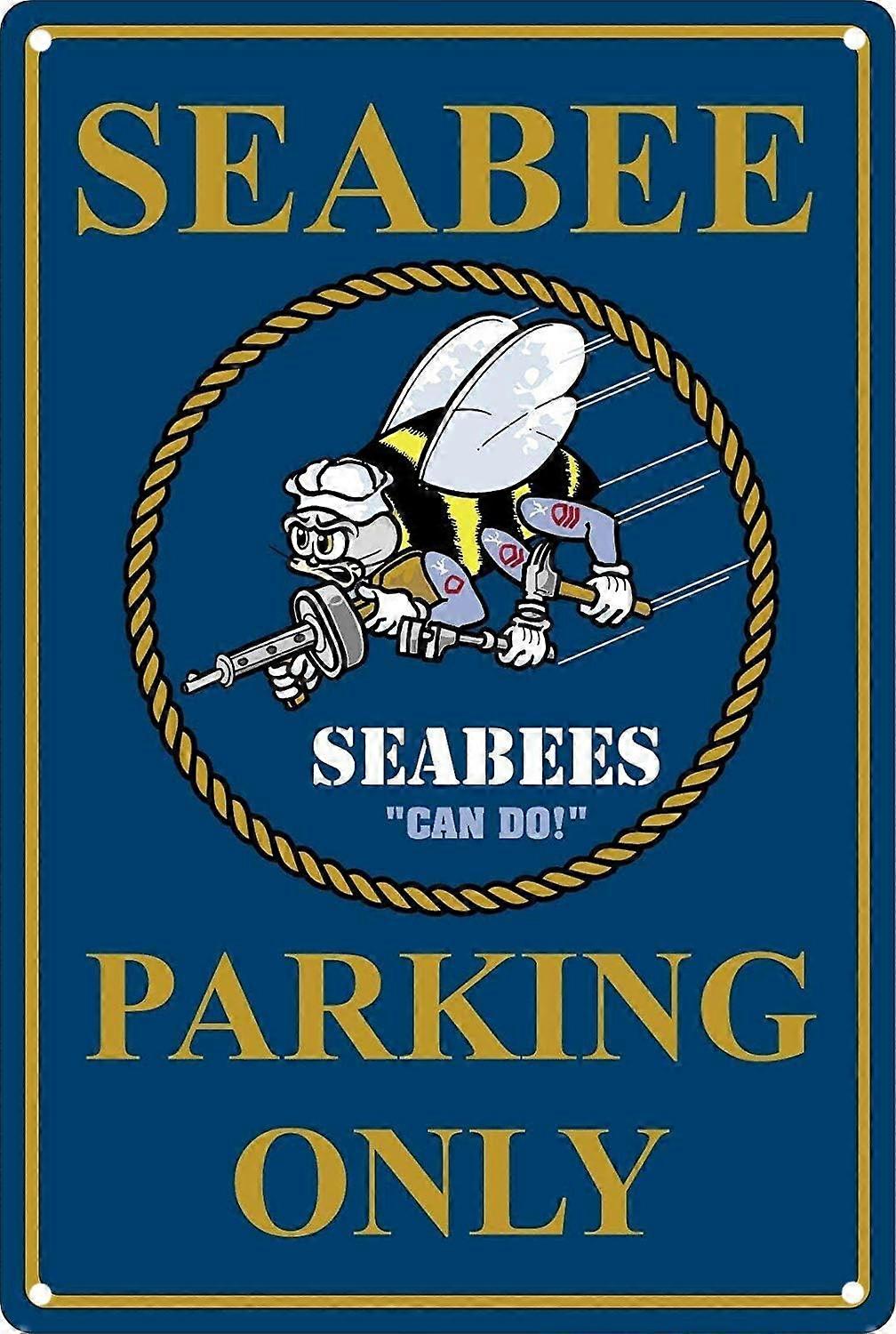 United Navy Seabee Parking Only 8"x12" Funny Decorative Metal Tin Sign ...