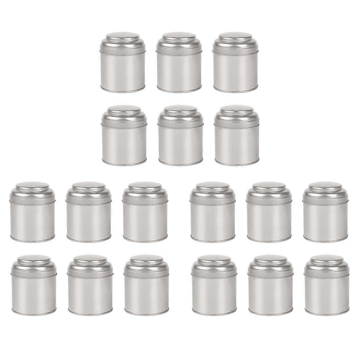 18Pcs Tea Tins Canister with Airtight Double Lids,Mini Tin Can Box and ...