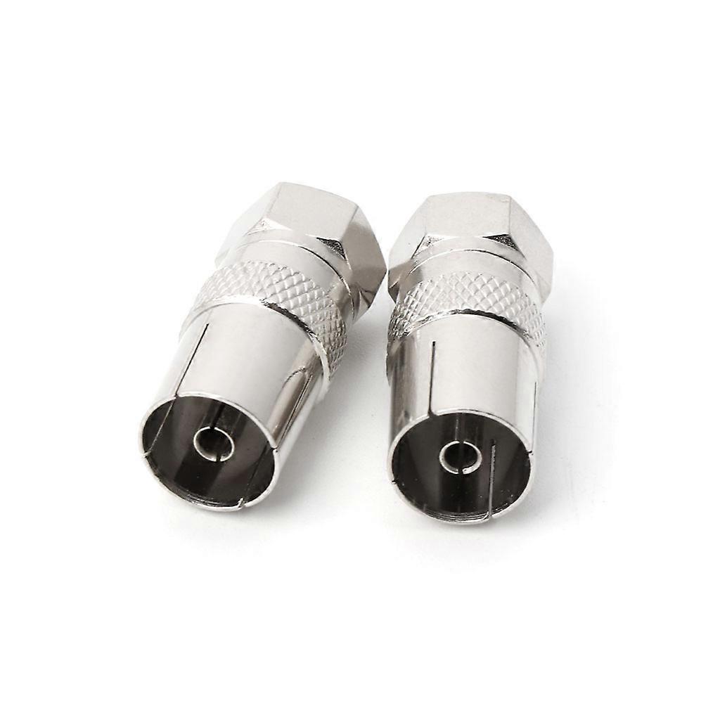 2Pcs F Type Male Plug Connector Socket to RF Coax TV Aerial Female RF ...
