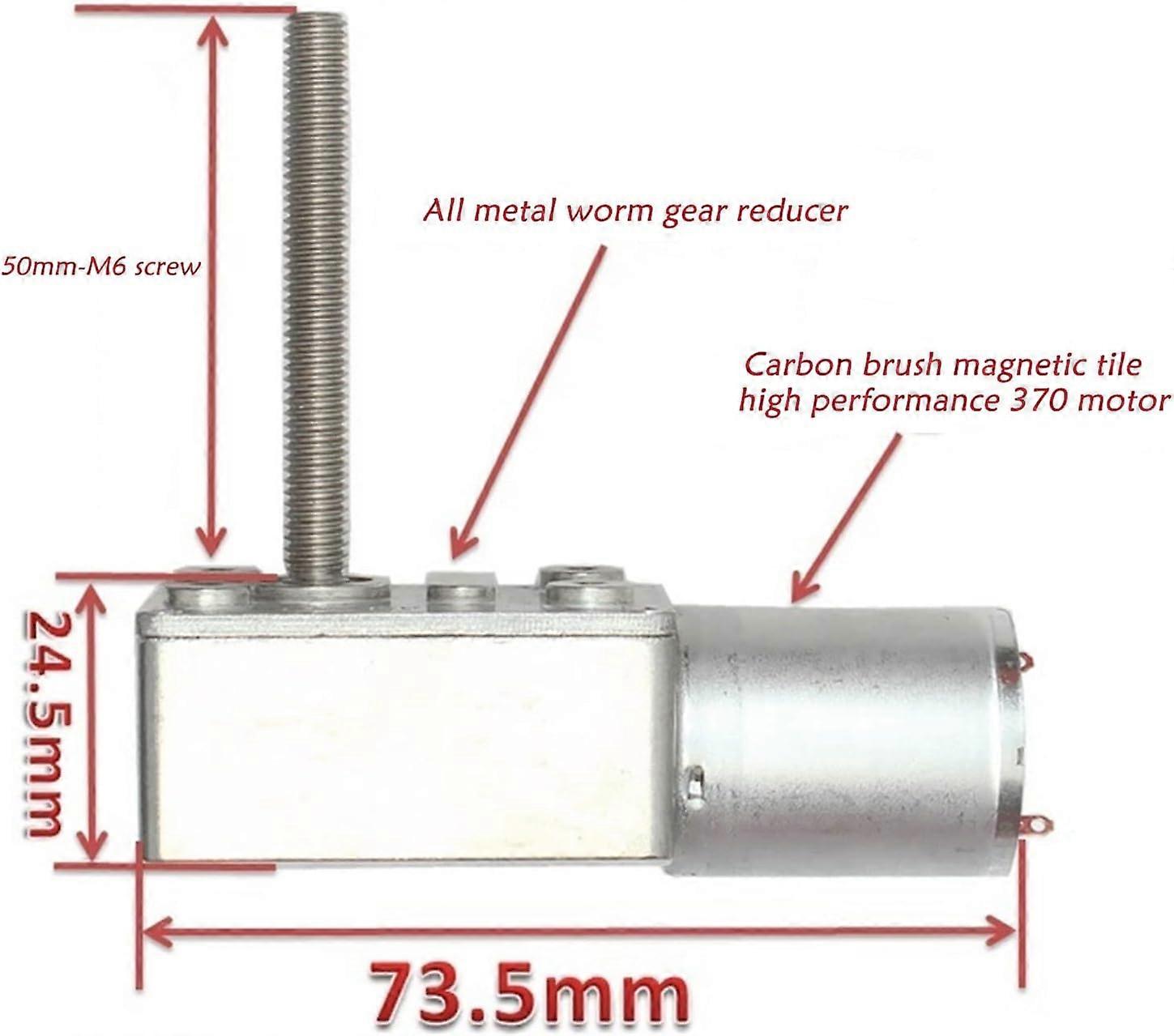 Smell Motor JGY370 Worm Gear Motor 6V 12V 24V DC Geared Motor with M6 ...