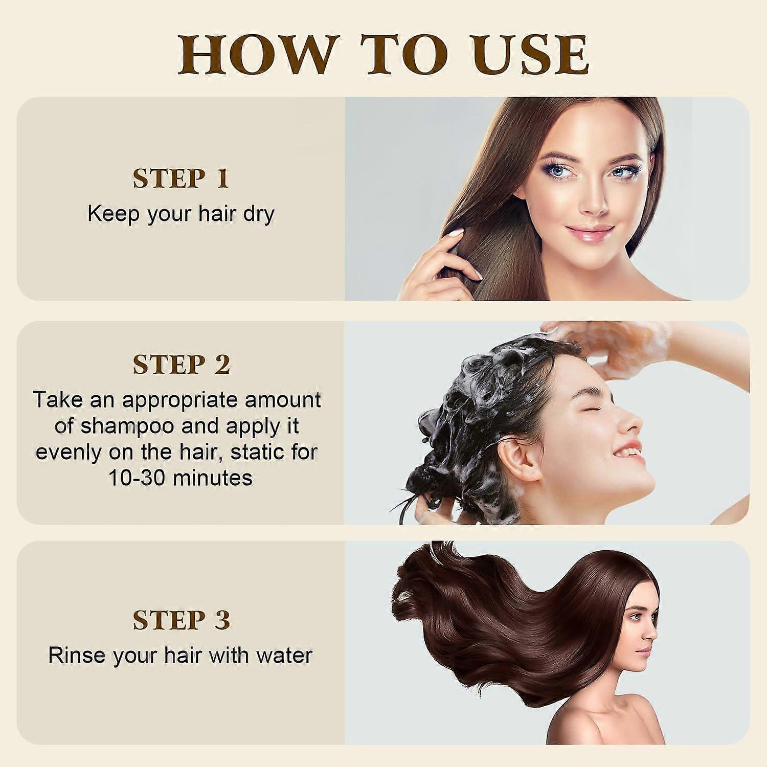 Hair Dye Shampoo, Polar Hair Care 3 in 1 Instant Hair Dye Shampoo ...