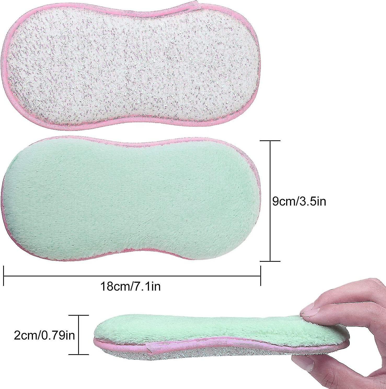 Set Of 12 Washable Microfiber Sponge, Double Sided Microfiber Dish ...