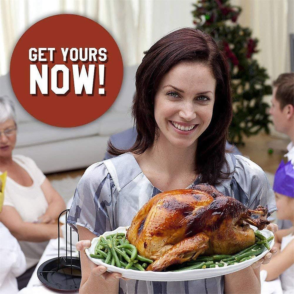 Chicken Roaster Rack With Bowl Carbon Steel Beer Can Chicken Turkey ...