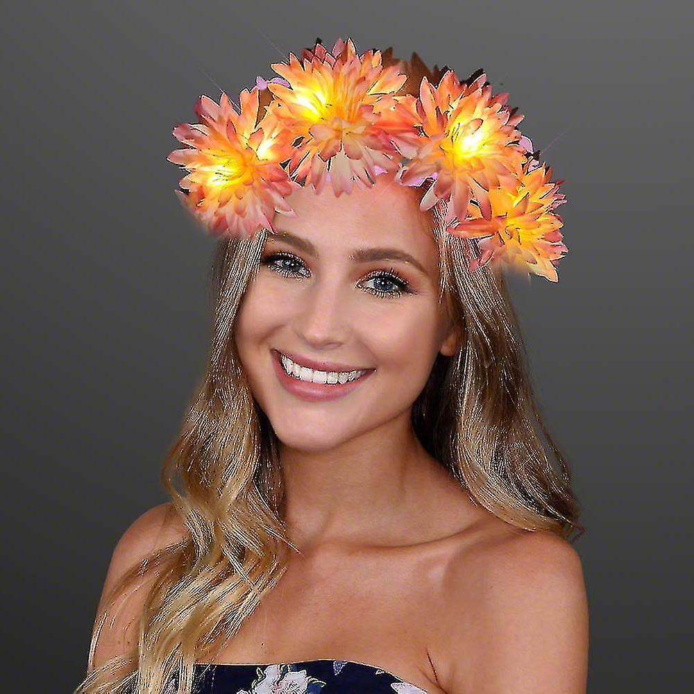 Led Flower Crown, Flower Wreath Luminous Led Flower Headpiece Flower ...