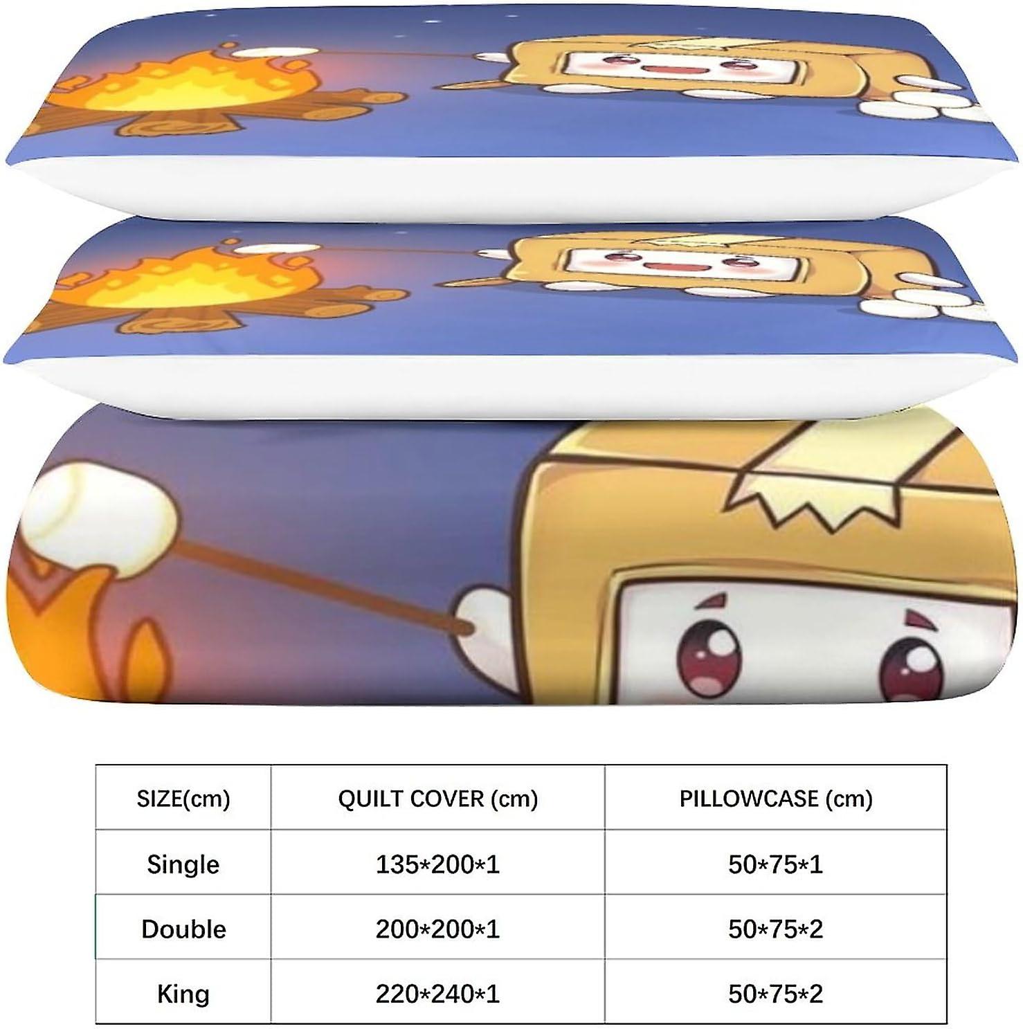 EKENOZ 3D Printed LankyBox Duvet Cover Set Animation Bedding Set,Hidden ...