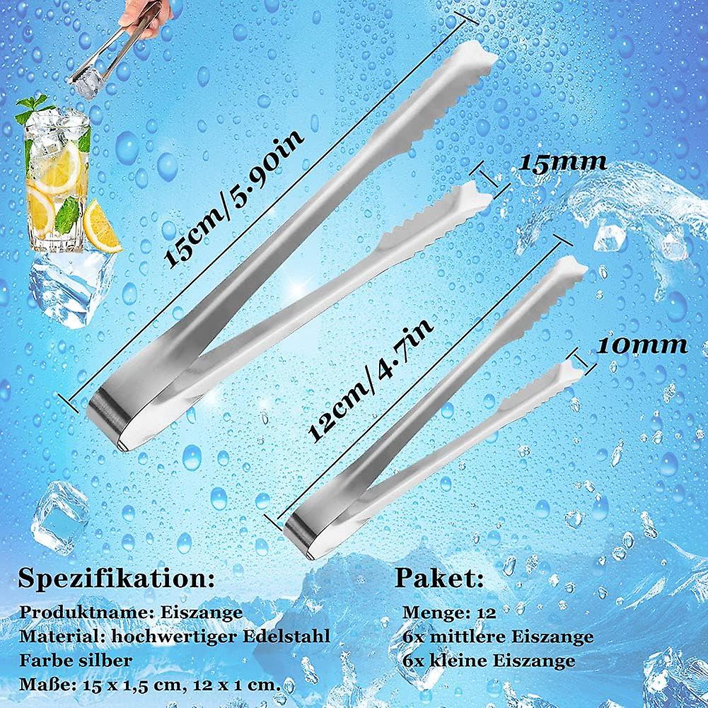 12pcs Sugar Tongs Bar Ice Tongs Candy Tongs Ice Cube Tongs Stainless ...