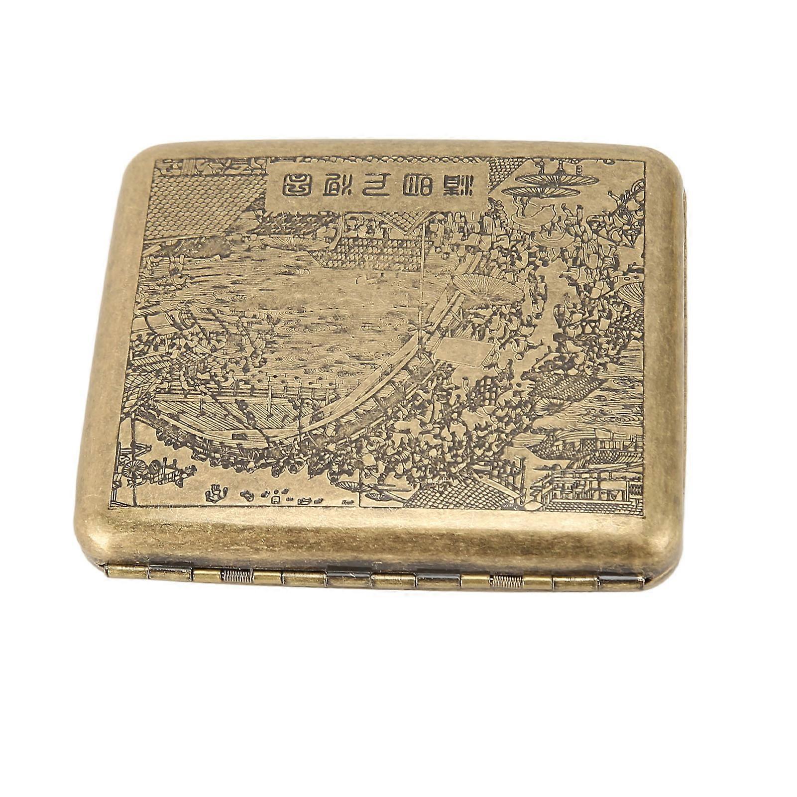 Metal Cigarette Case 20 Capacity Double Sided Spring Clip Open Portable ...