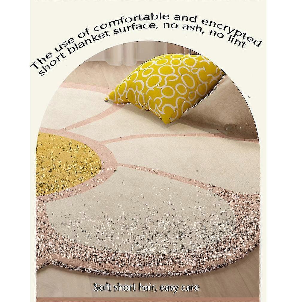Flower Round Rug, Children's Bedroom Floor Mat, Bedside Plush Rug ...