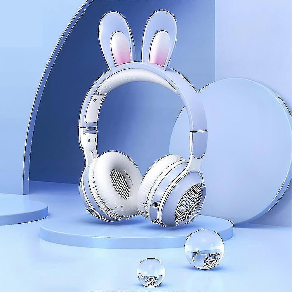 Wireless Earphones Rgb Led Cute Rabbit Ears Headset With Mic Stereo ...