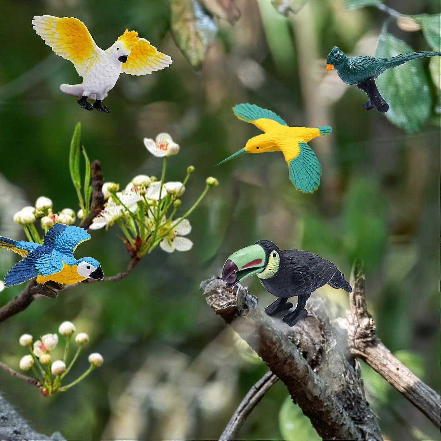 SBSG SIENON 10Pack Mini Birds Figures, Realistic Plastic Bird Figurines ...