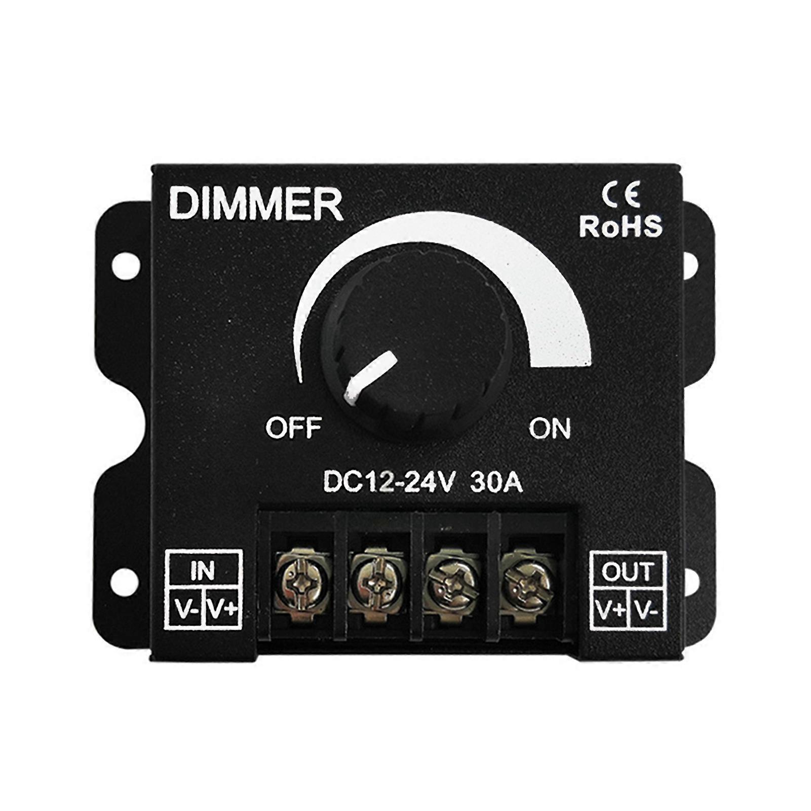 12-24V 30A LED Light Dimmer Stepless Dimming PWM Dimmer Switch Knob ...