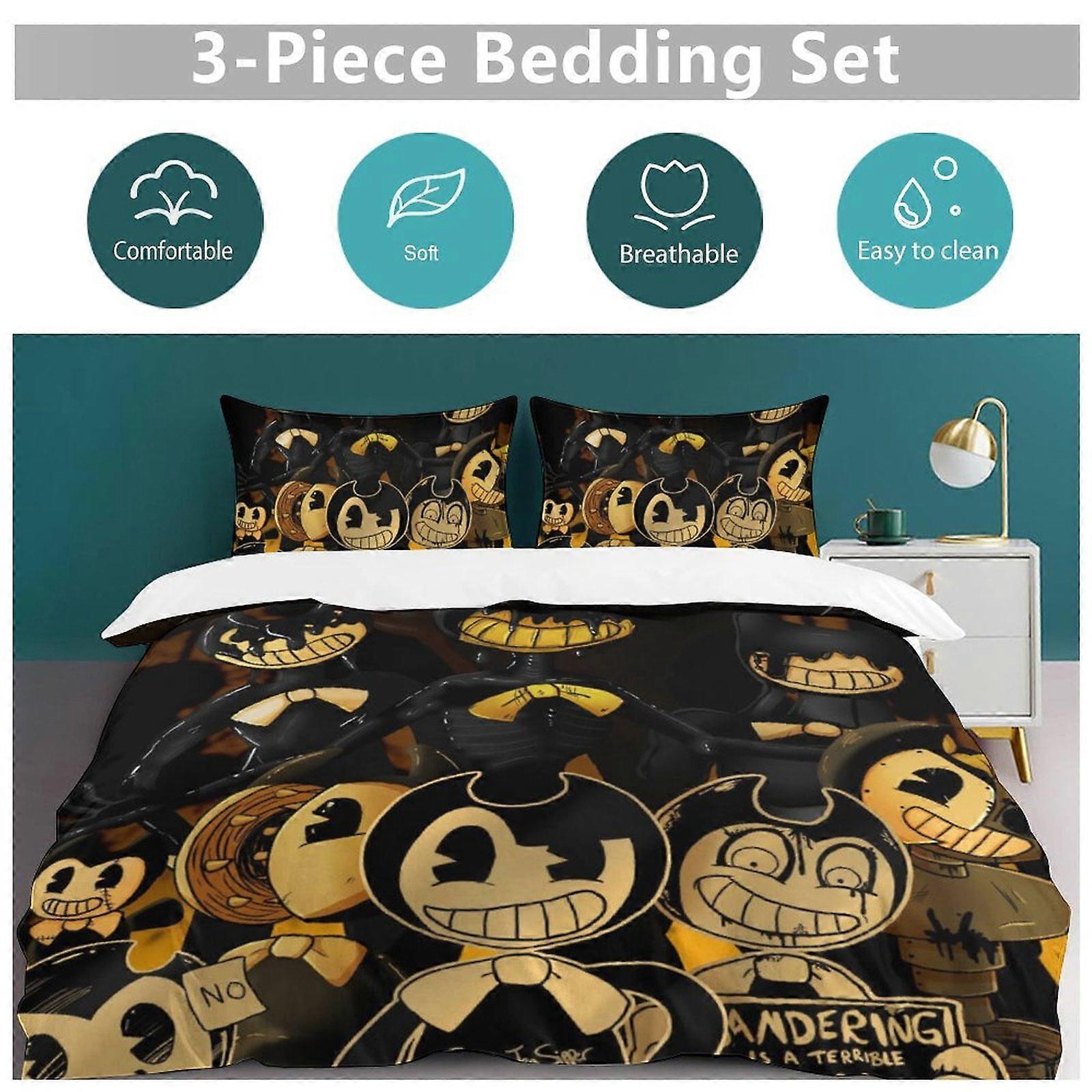 a1168 Bendy And The Ink Machine 3-Piece Bedding Set Soft Warm And ...