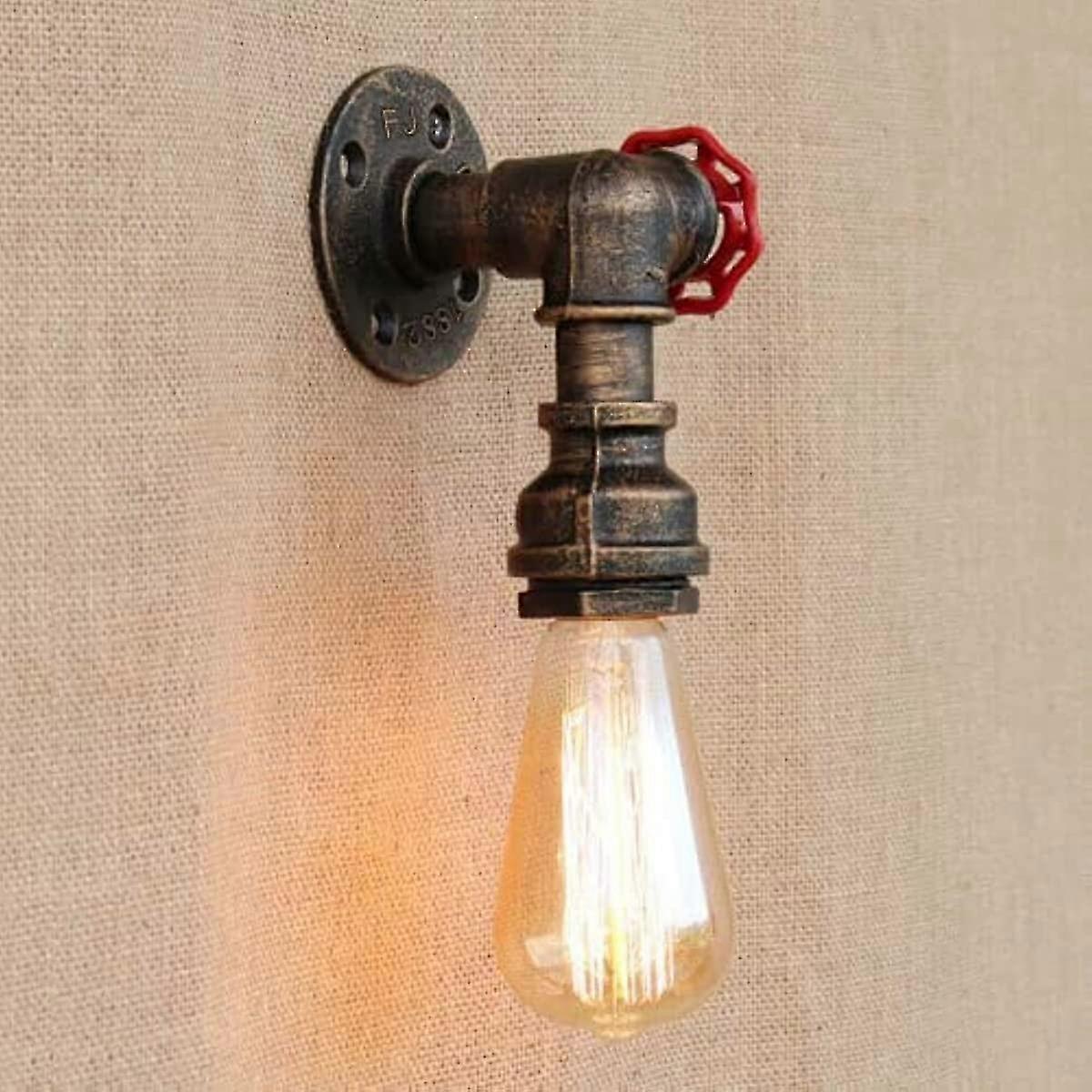 Retro Industrial Water Pipe Wall Lights Vintage Rustic Metal Steampunk ...