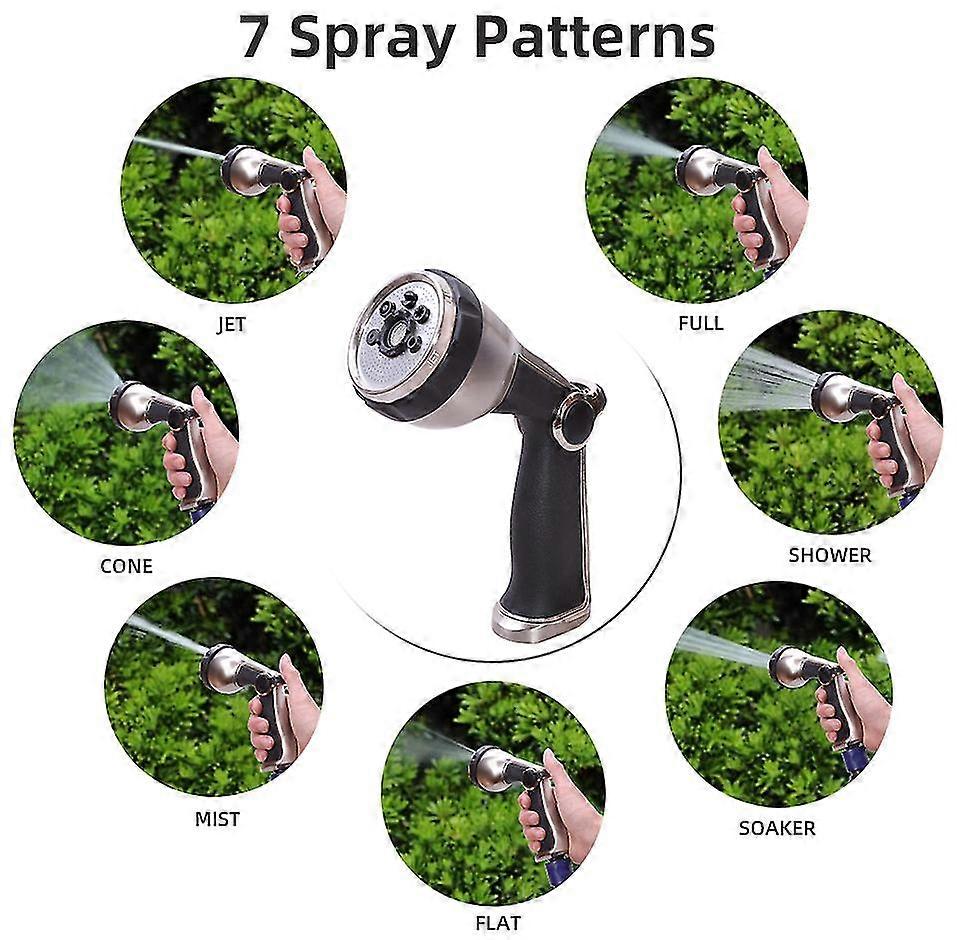7 Pattern Garden Metal Rear Trigger Nozzle Water Gun Multifunctional ...