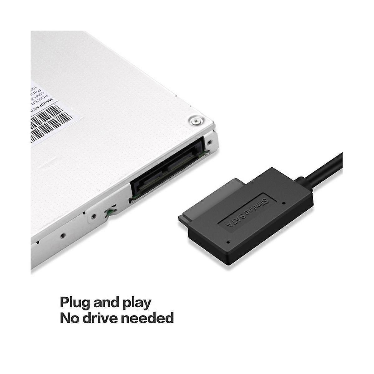35CM USB Adapter PC 6P+7P CD DVD Rom SATA to USB 2.0 Converter Slimline Sata 13 Pin Drive Cable ...