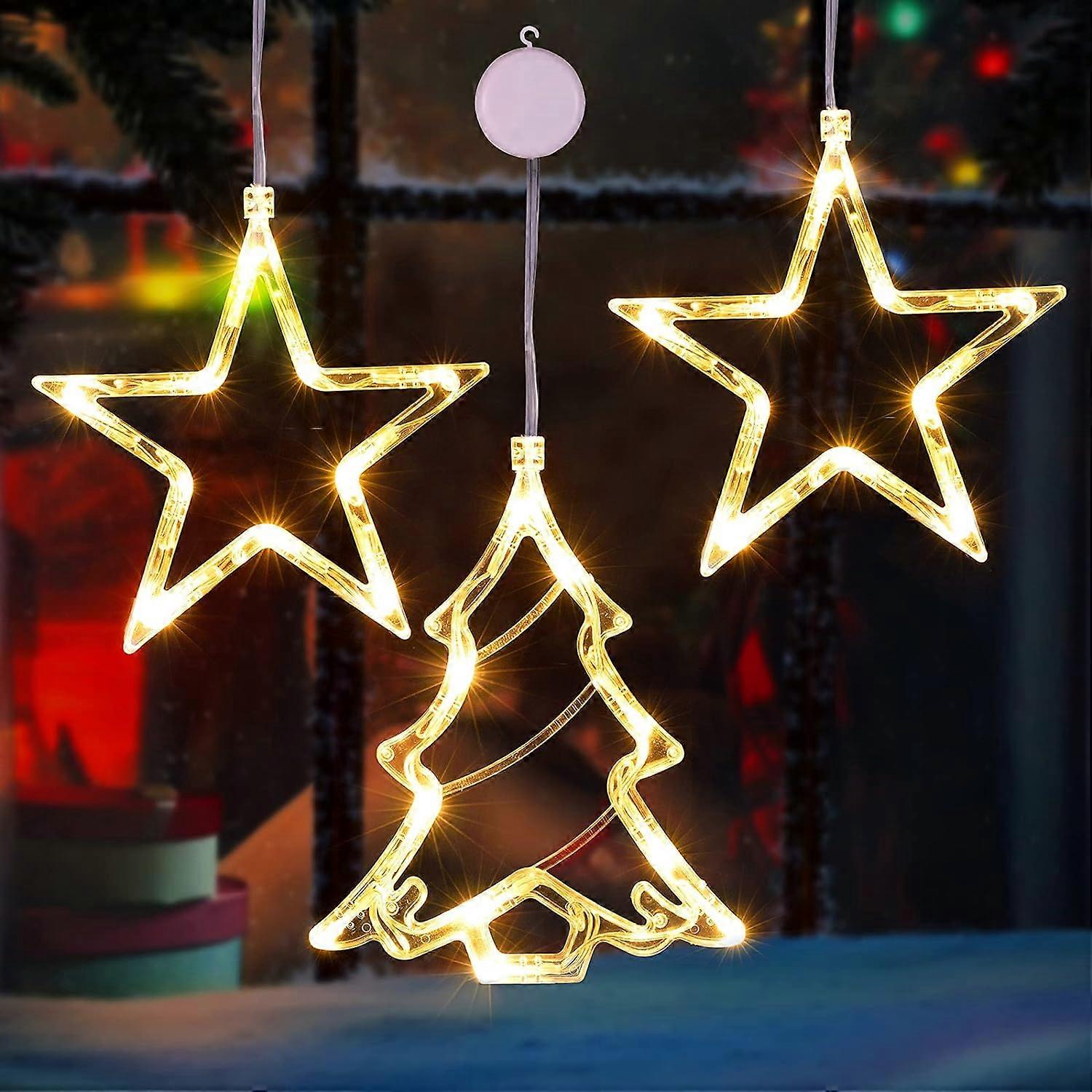3 PCS Lighted Christmas Window Decoration Light up Window Silhouette ...
