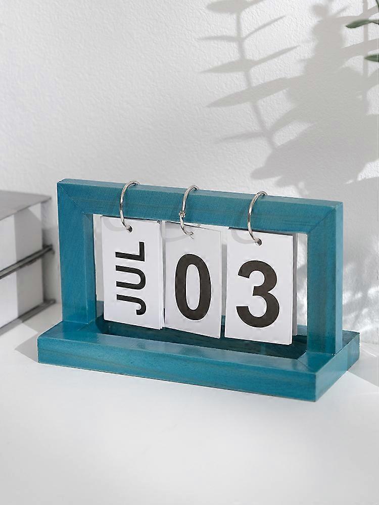 Perpetual Calendar Wooden Flip Calendar Wooden Retro Table Calendar ...