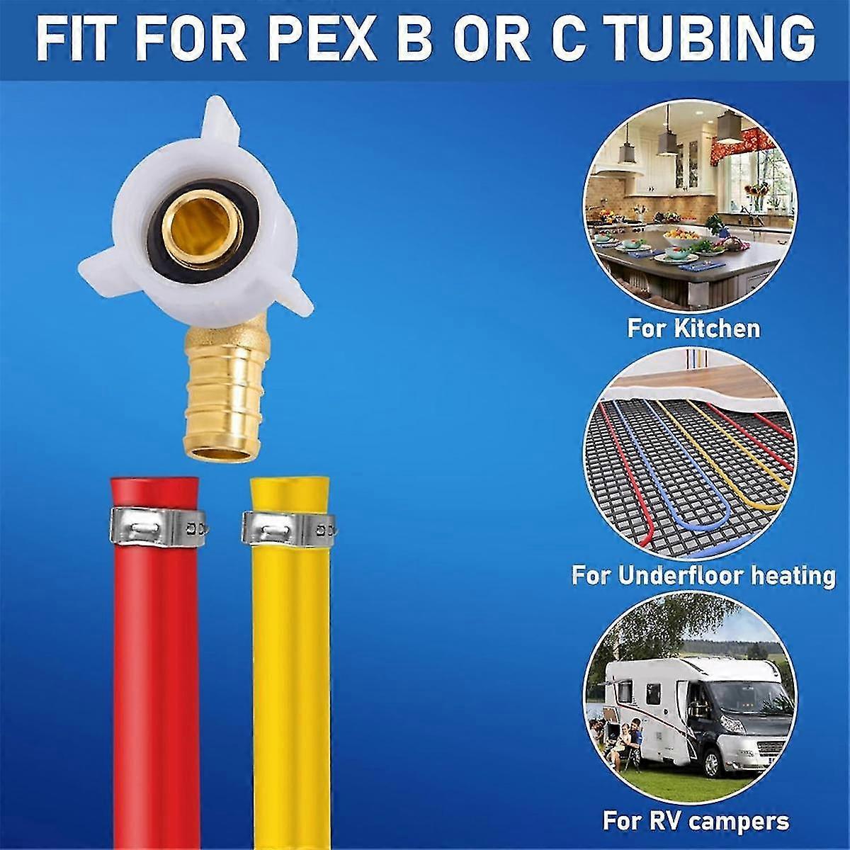 Pex 1/2in X 1/2in Npt Female Threaded Swivel Elbow Brass Crimp Fittings ...