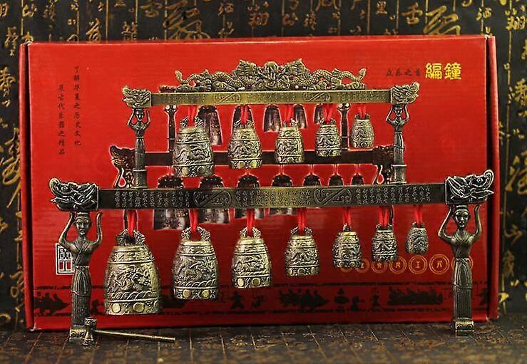 Chinese Old Meditation Gong with 7 Ornate Bell with Dragon Design ...
