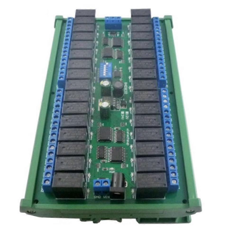 32Ch Modbus RTU RS485 Relay Switch Board UART Serial Port Module DIN Rail Box PLC Expanding ...