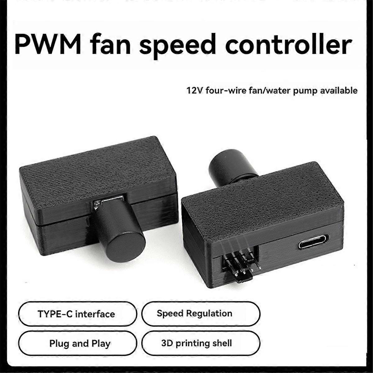 Fan Speed Controller 4Pin PWM Fan Governor TYPEC Power Supply DIY ...