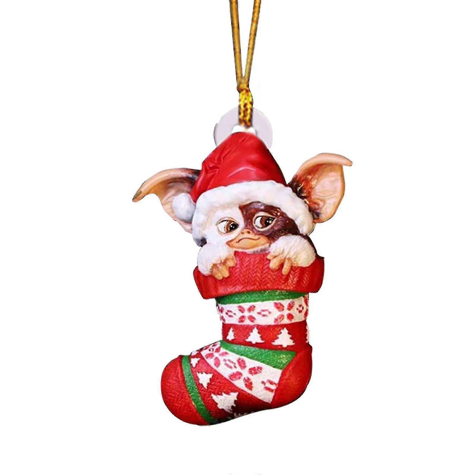 Gremlins Gizmo Fairy Light Santa Hat Hanging Christmas Figurine ...