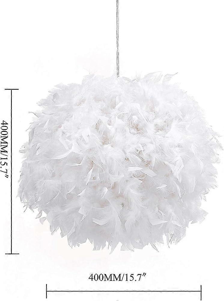 Feather Light Shade for Ceiling Pendant Light. Fluffy Lamp Shade ...